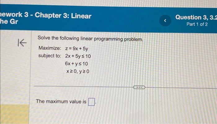 Solved ASAP!nework 3- Chapter 3: Linear he Gr K Solve the | Chegg.com