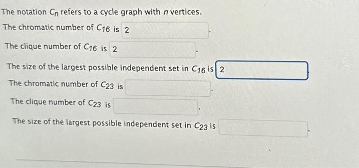 Solved e notation Cn refers to a cycle graph with n | Chegg.com