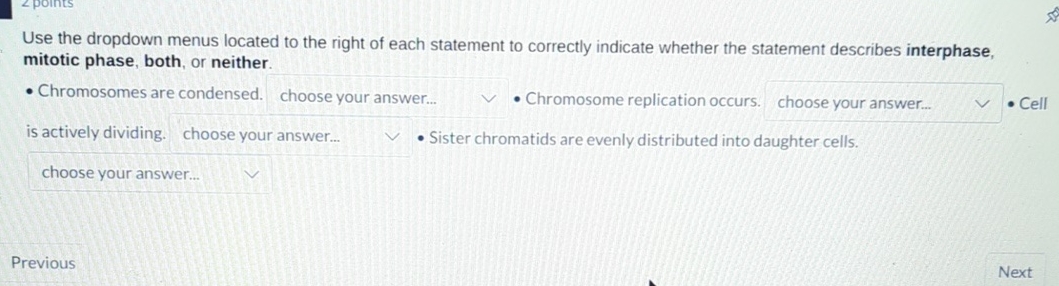 Solved Use the dropdown menus located to the right of each | Chegg.com