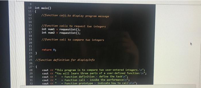 Solved Complete the following given program by adding the | Chegg.com