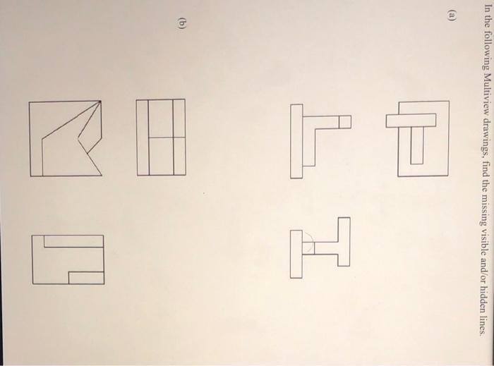 Solved In the following Multiview drawings, find the missing | Chegg.com