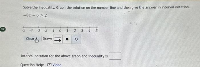 Solved Solve the inequality. Graph the solution on the | Chegg.com