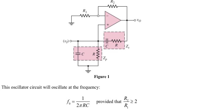1. Design the Wien bridge oscillator, shown in Figure | Chegg.com