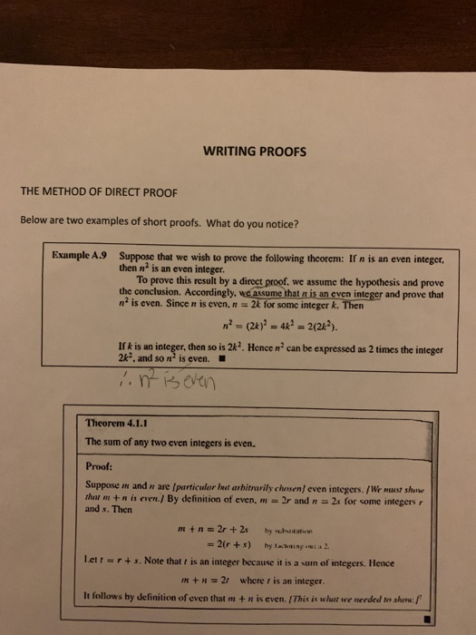 Solved Discrete math writing direct proofs. I need help on | Chegg.com