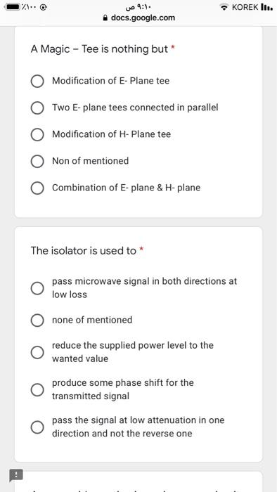 Solved 2. ۹:۱۰ ص KOREK II. . docs.google.com A Magic - Tee | Chegg.com