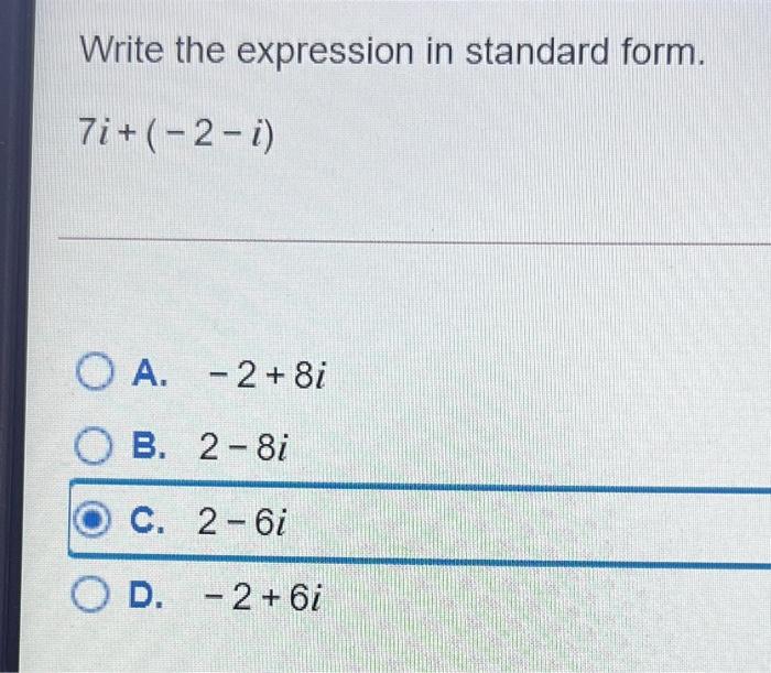 Solved Simplify the expression using the imaginary unit i. | Chegg.com