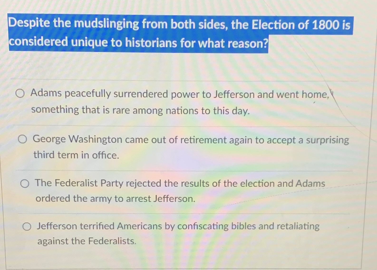 Solved Despite the mudslinging from both sides, the Election | Chegg.com
