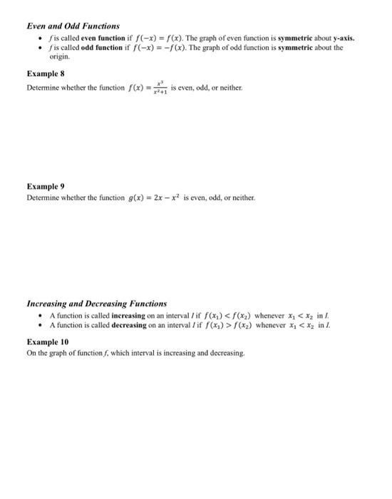 Solved Even and Odd Functions - f is called even function if | Chegg.com