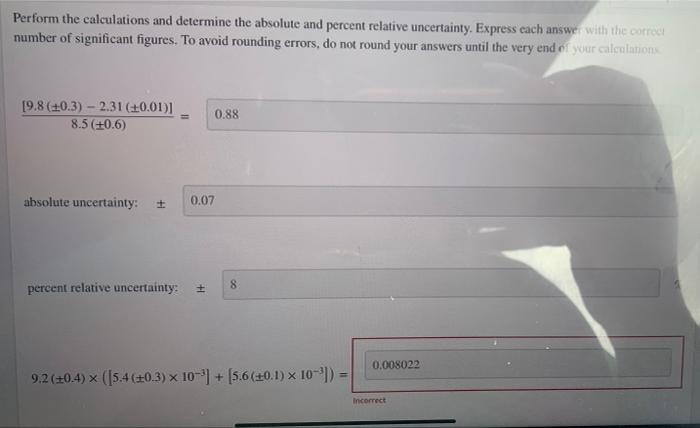 Solved Perform the calculations and determine the absolute | Chegg.com