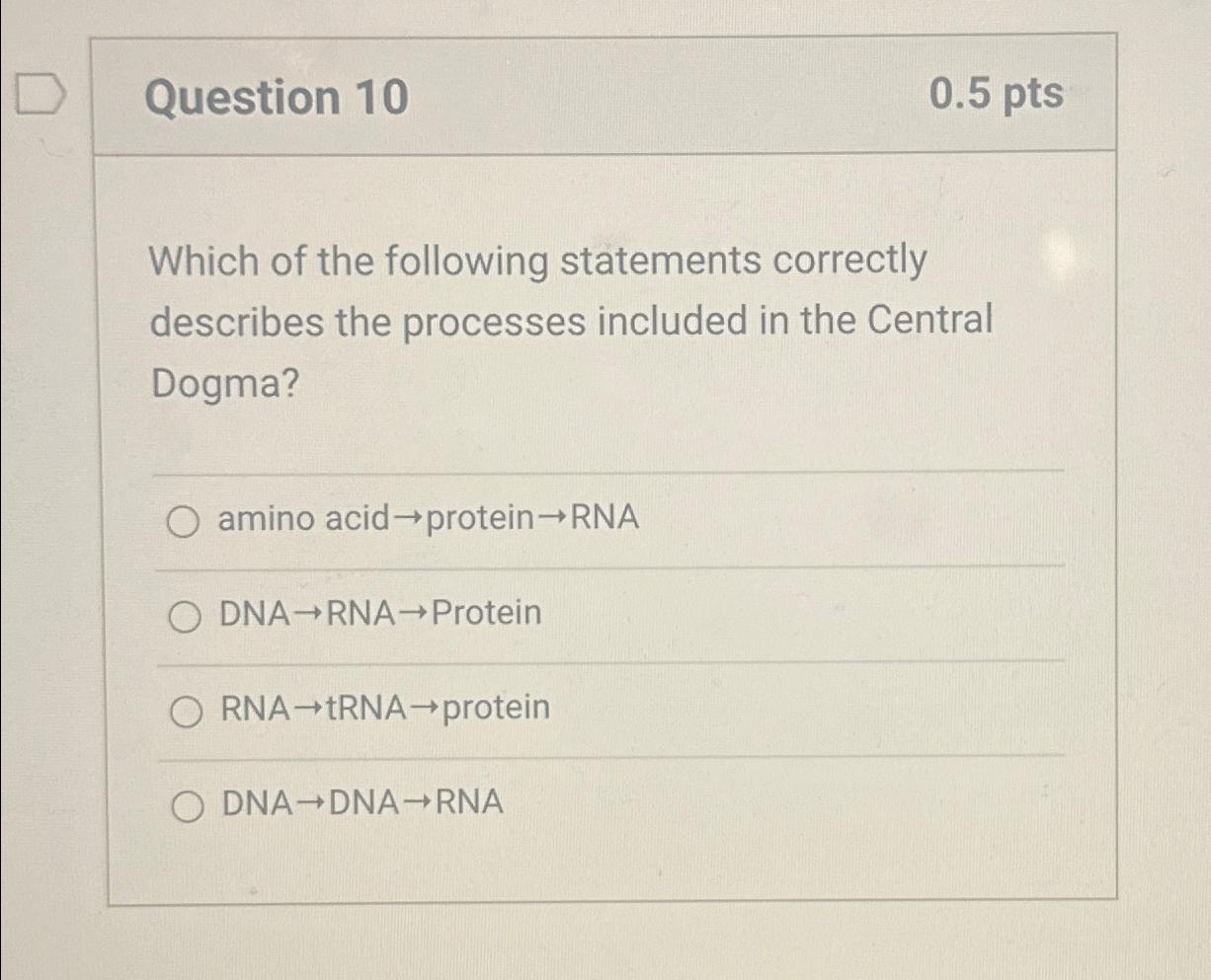 Solved Question 100.5ptsWhich of the following statements | Chegg.com