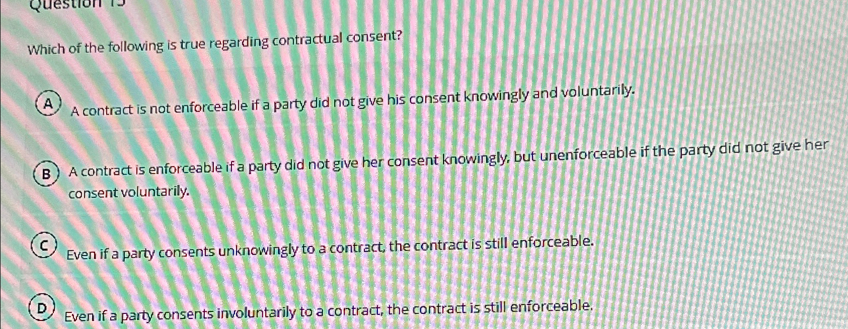 Solved Which of the following is true regarding contractual | Chegg.com