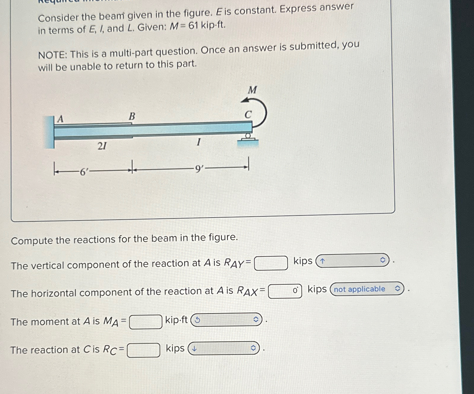 Solved Consider the beam given in the figure. E ﻿is | Chegg.com