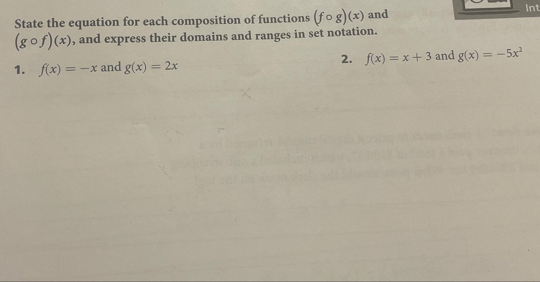 Solved Steps for...State the equation for each composition | Chegg.com