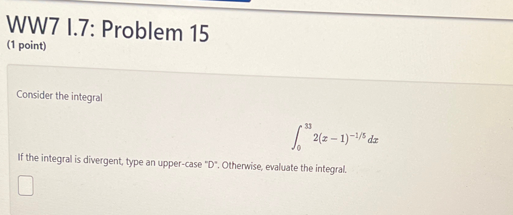 Solved WW7 ﻿I.7: Problem 15(1 ﻿point)Consider the | Chegg.com