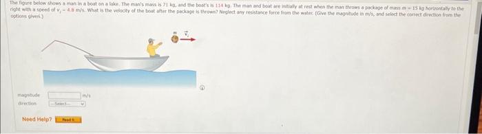 Solved The figure below shows a man in a boat on a lake. The | Chegg.com