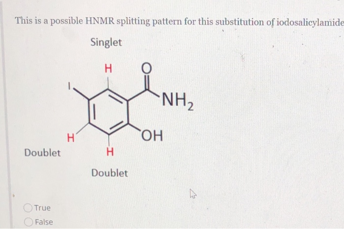 Solved This is a possible HNMR splitting pattern for this | Chegg.com