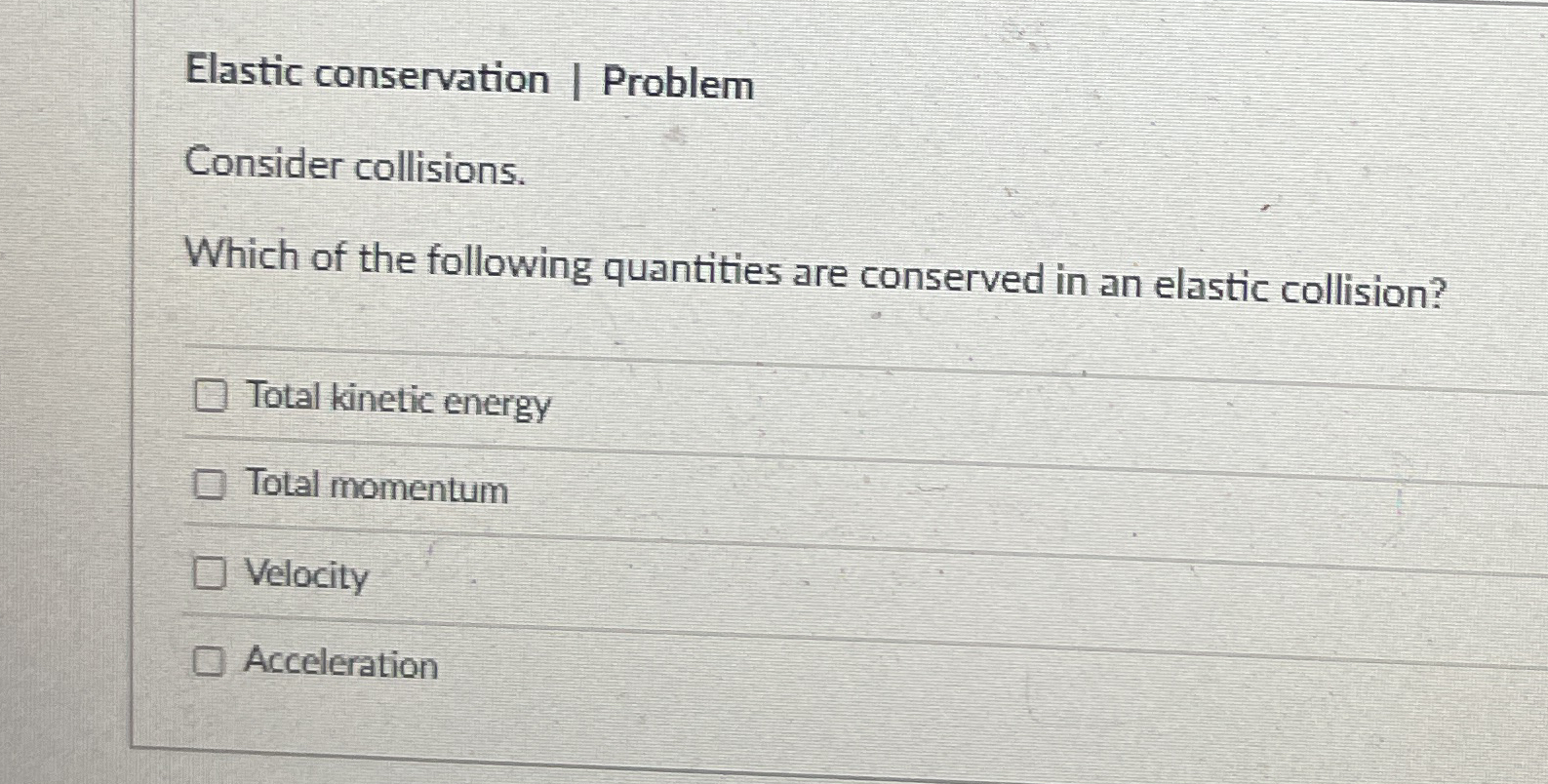 Solved Elastic conservation | ﻿ProblemConsider | Chegg.com