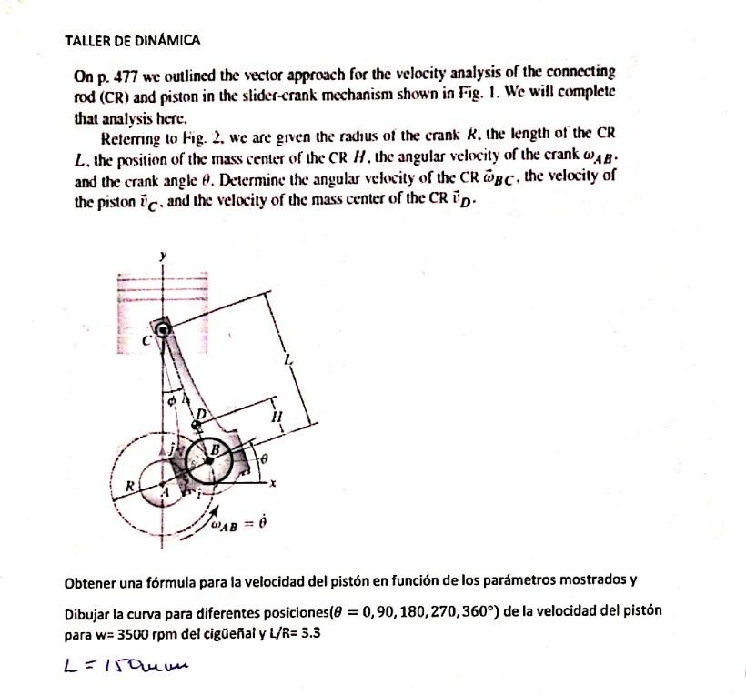 TALLER DE DINAMICA On p. 477 we outlined the vector | Chegg.com