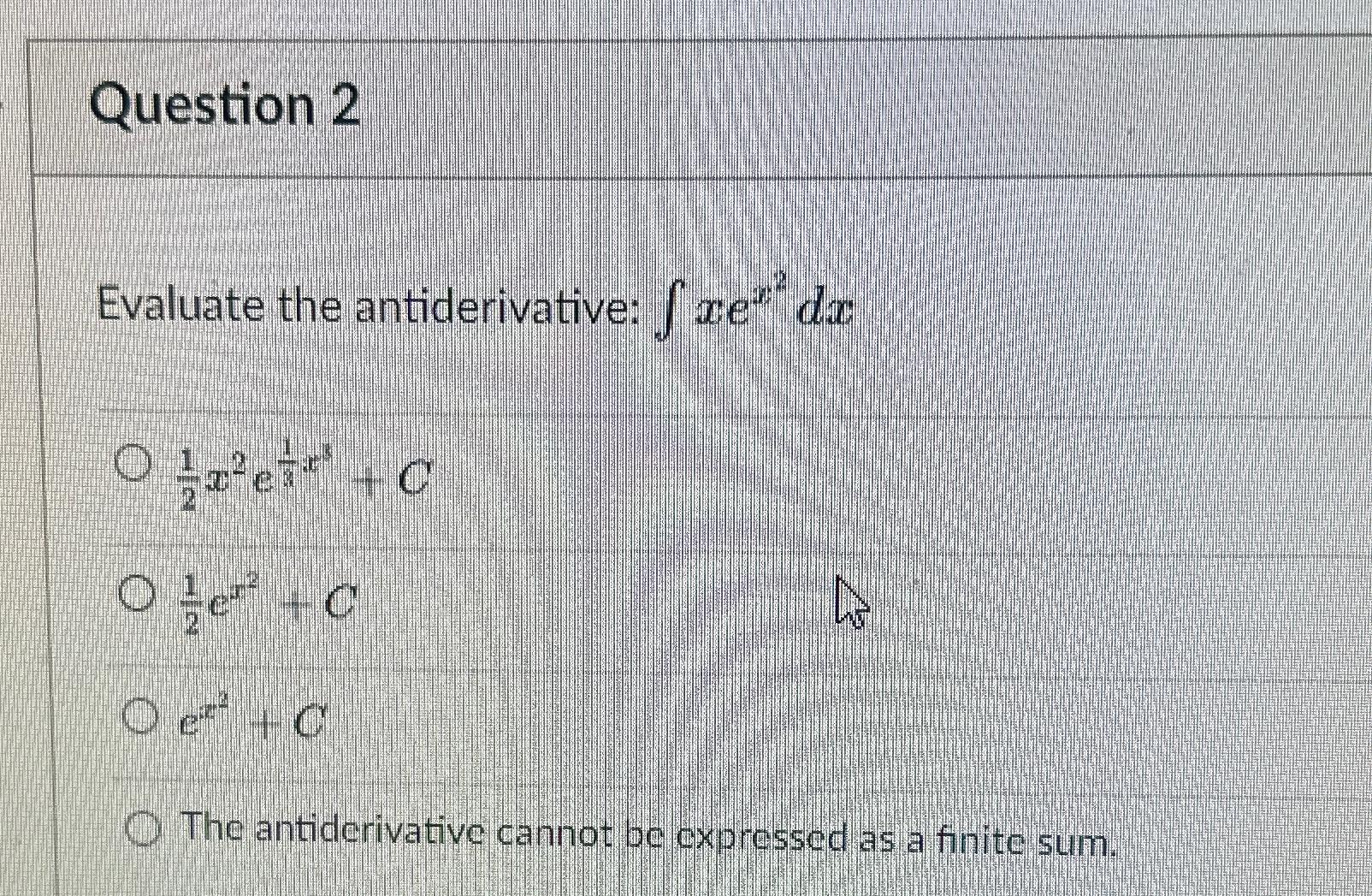 Solved Question 2Evaluate the antiderivative: | Chegg.com