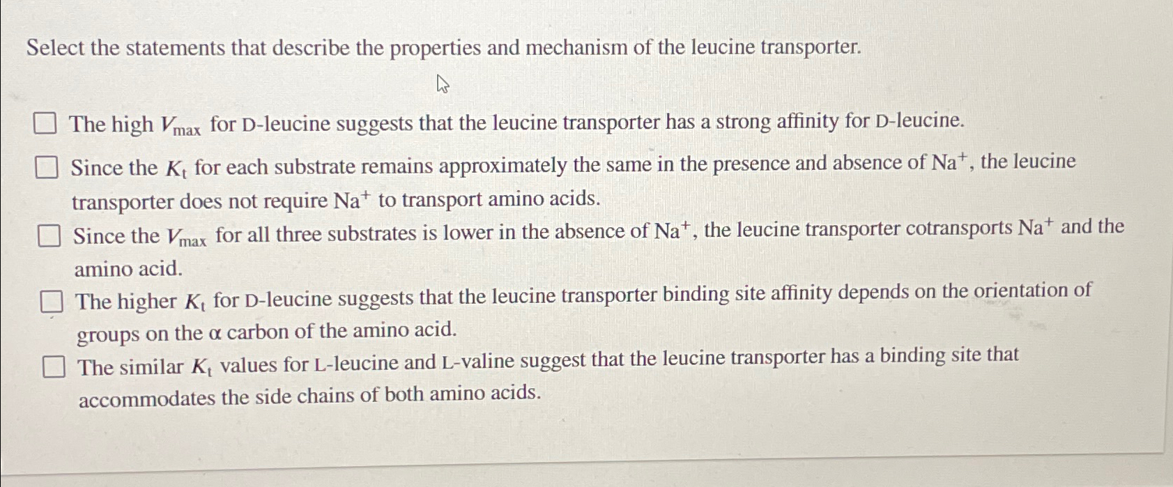 Solved Select the statements that describe the properties | Chegg.com