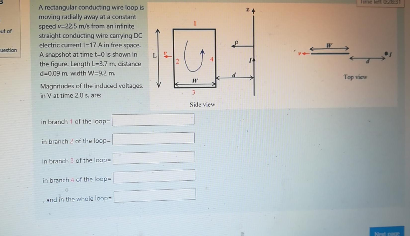 Solved Time left U2031 ZA out of A rectangular conducting | Chegg.com