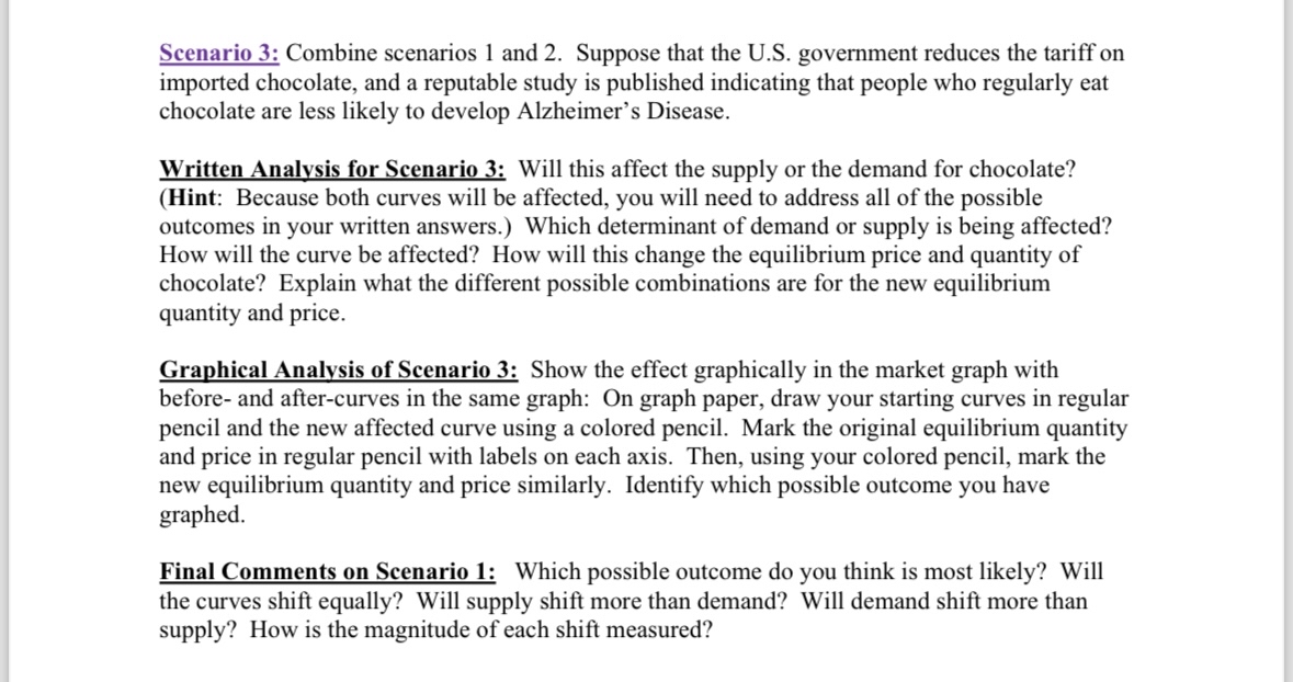 Solved Scenario 3: Combine scenarios 1 ﻿and 2. ﻿Suppose that | Chegg.com