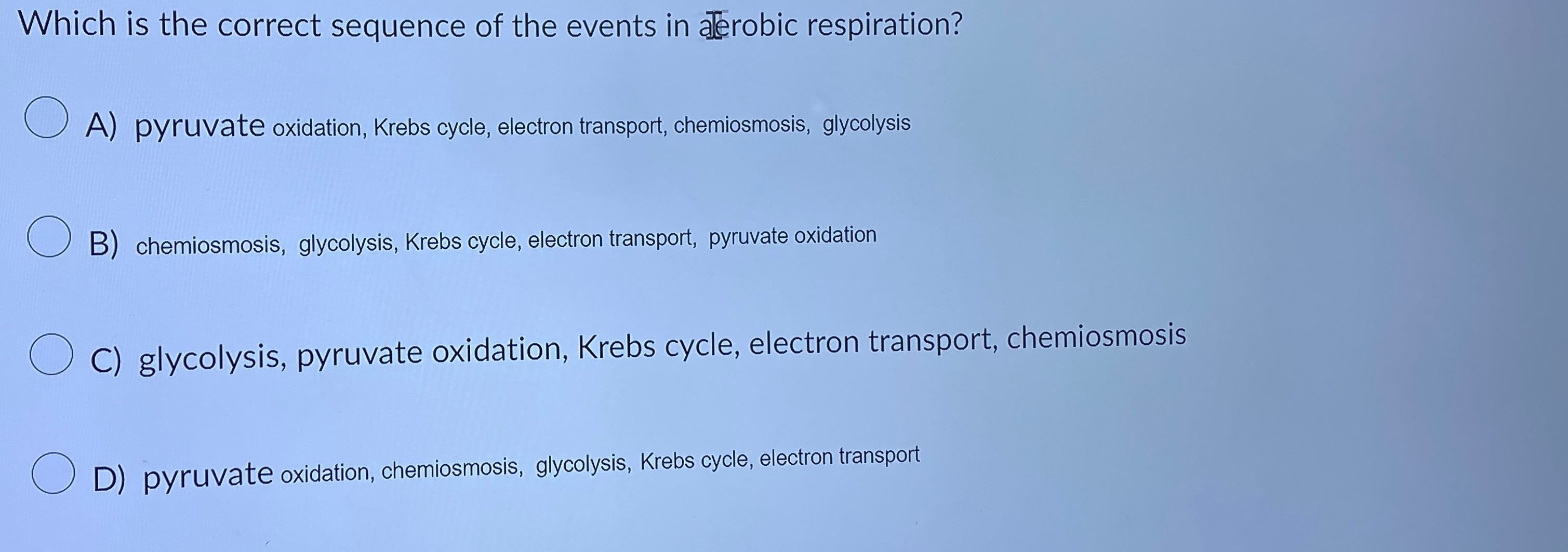 Solved Which is the correct sequence of the events in | Chegg.com