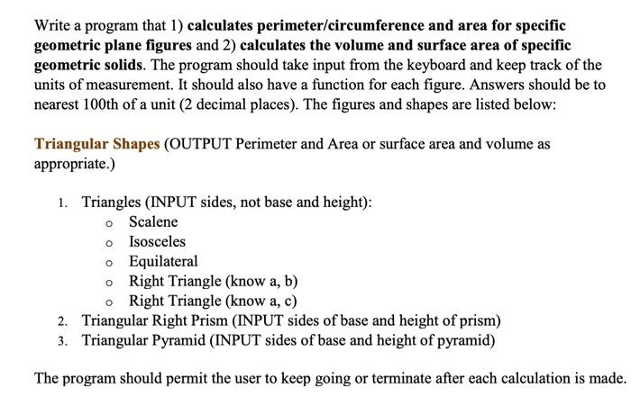 Solved Write a program that 1) calculates | Chegg.com
