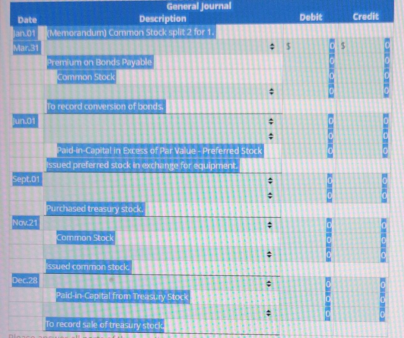 Solved Stockholders' Equity Transactions, Journal Entries, | Chegg.com