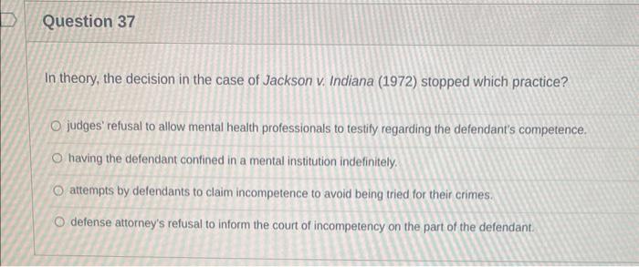 Solved In theory, the decision in the case of Jackson v. | Chegg.com