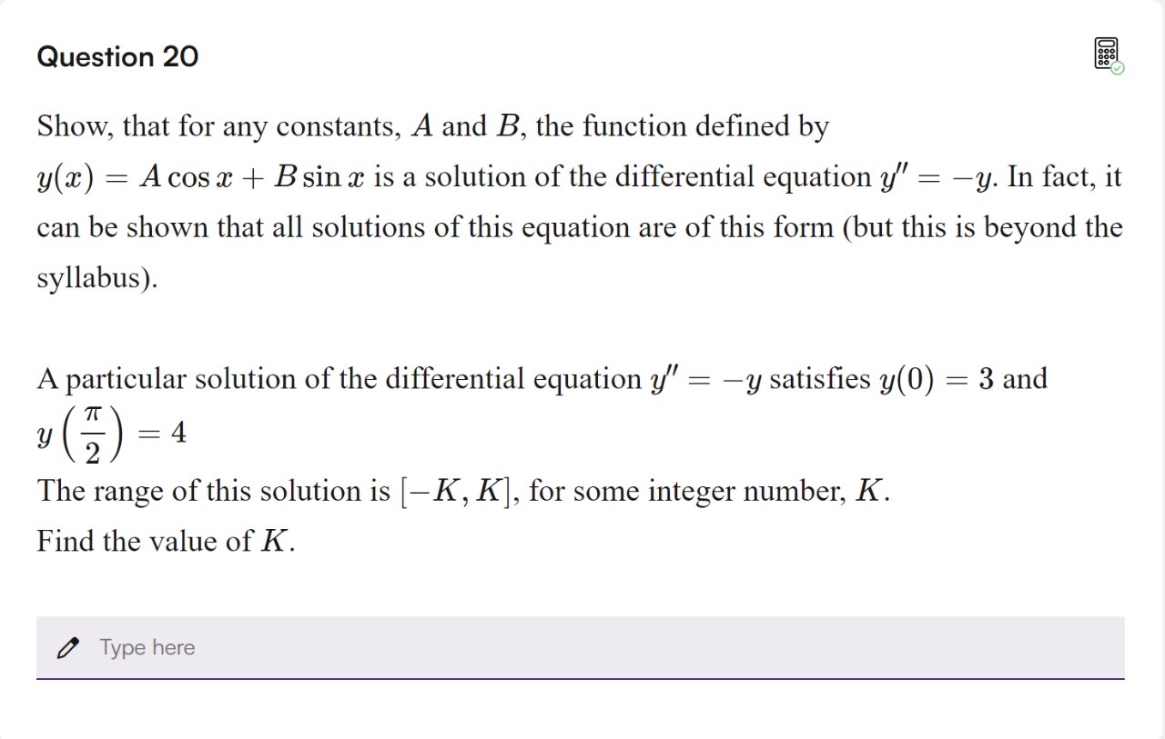 Solved Question 20Show, that for any constants, A and B, | Chegg.com