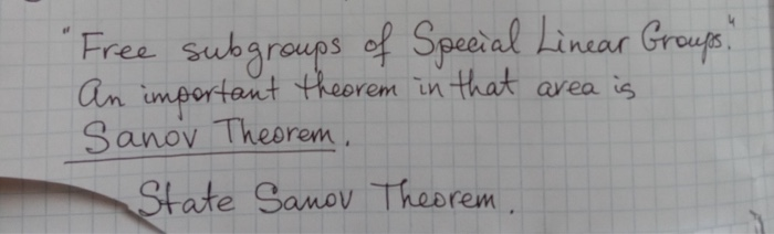 Solved "Free subgroups of Special Linear Groups." An | Chegg.com