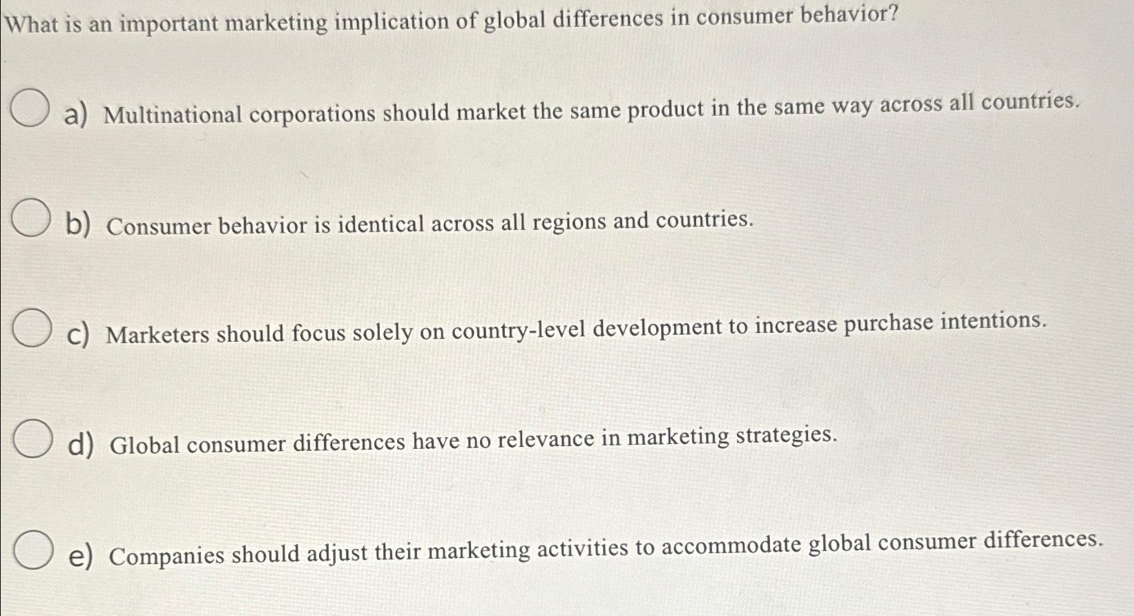 Solved What is an important marketing implication of global | Chegg.com