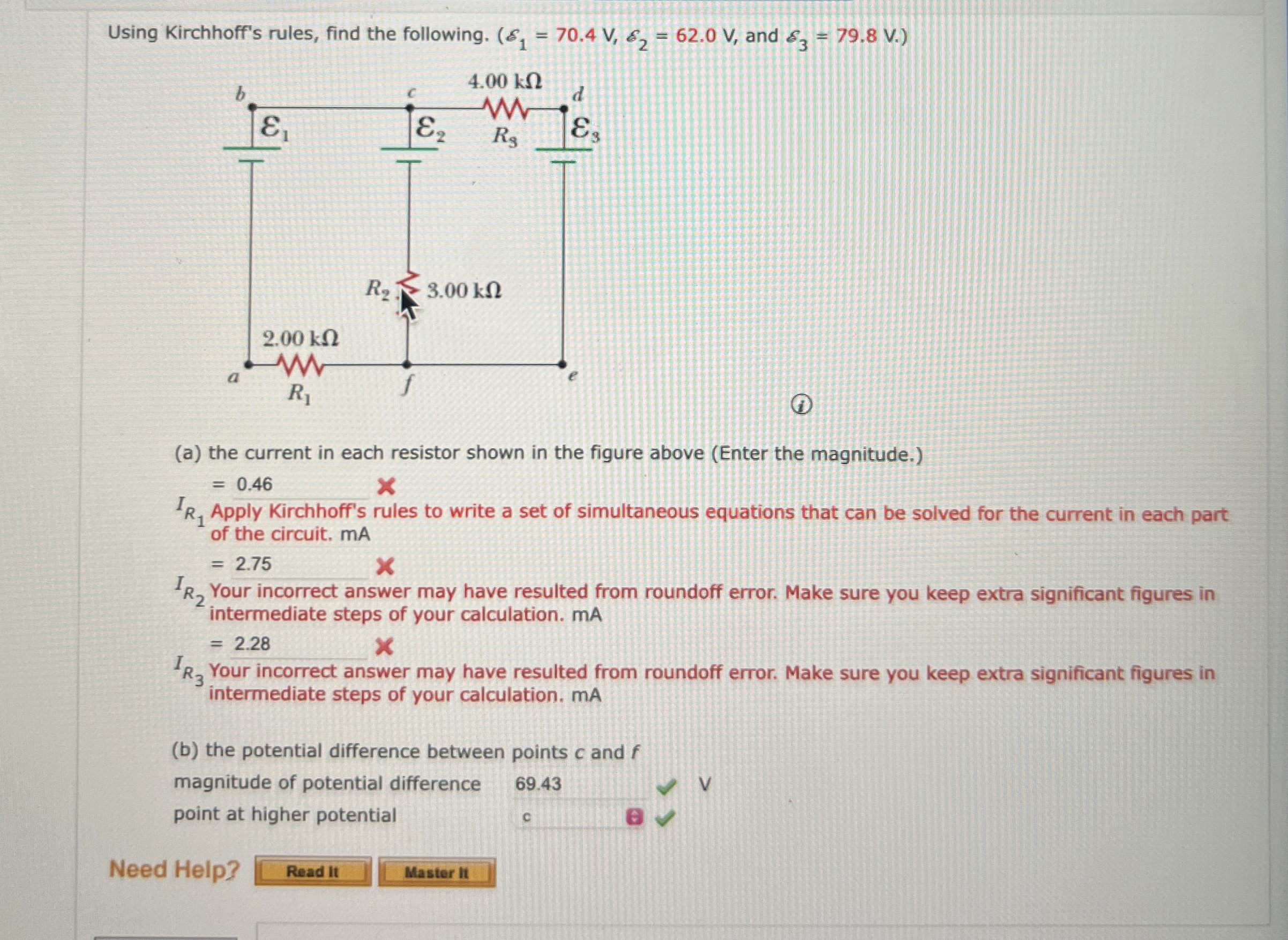 Solved Using Kirchhoff's rules, find the following. | Chegg.com