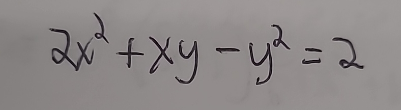 Solved 2x2+xy-y2=2find using implicit differentiation | Chegg.com