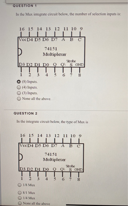 Solved QUESTION 1 In the Mux integrate circuit below, the | Chegg.com