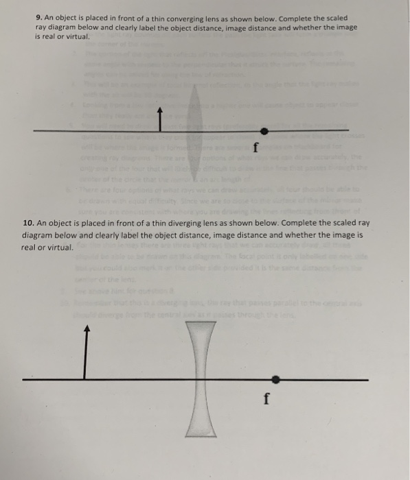 9. An object is placed in front of a thin converging | Chegg.com