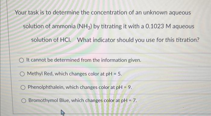 Solved Your task is to determine the concentration of an | Chegg.com