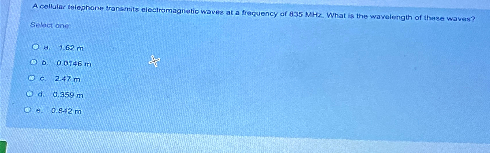 Solved A cellular telephone transmits electromagnetic waves | Chegg.com