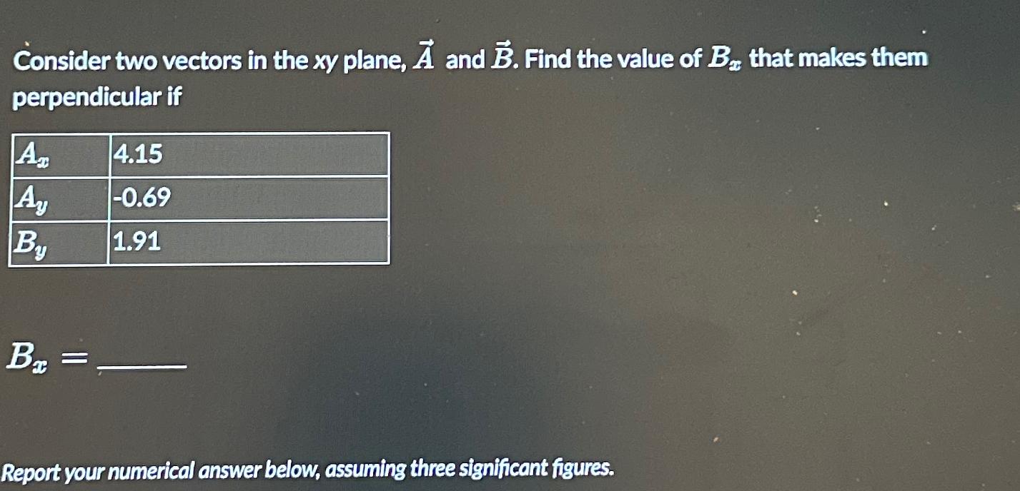 Solved Consider two vectors in the xy plane, vec(A) ﻿and | Chegg.com