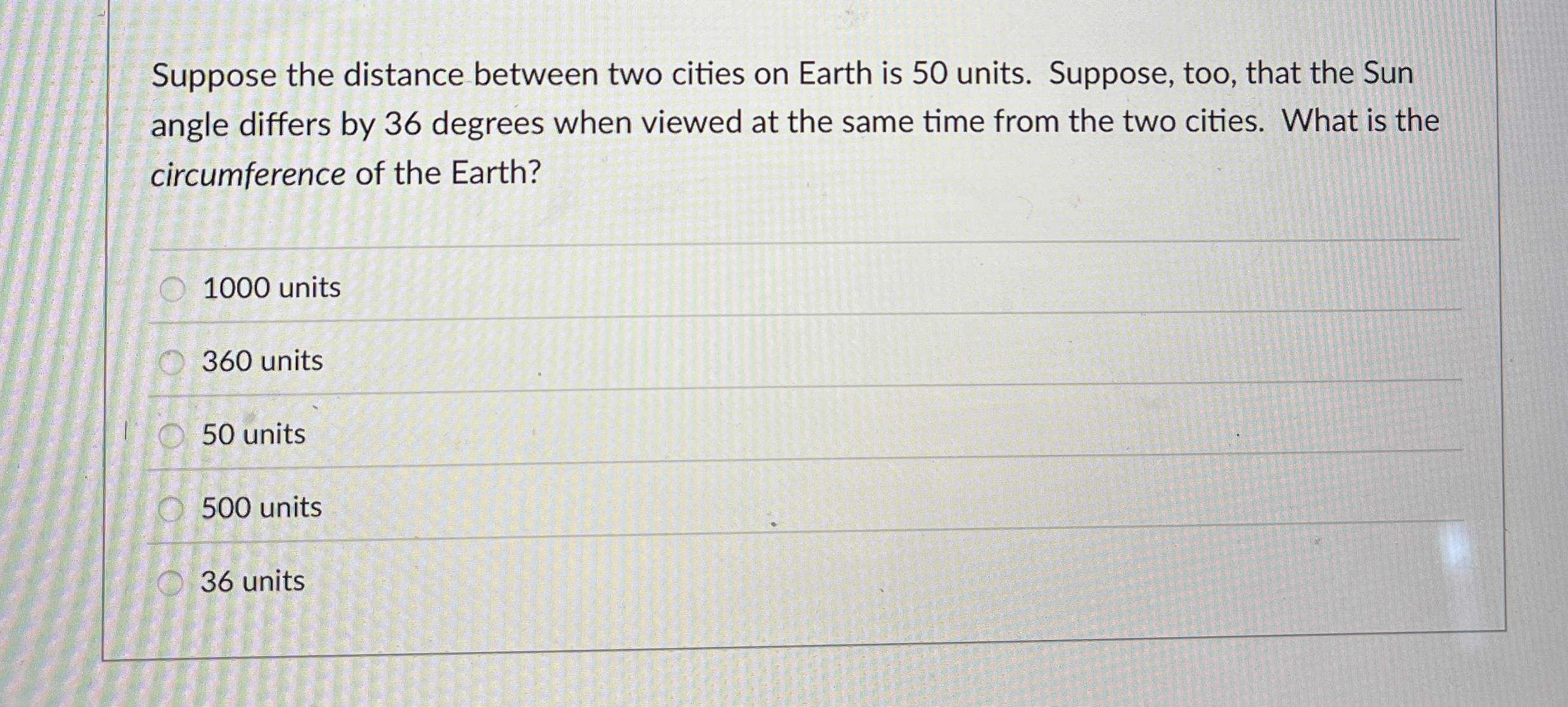 Solved Suppose the distance between two cities on Earth is | Chegg.com