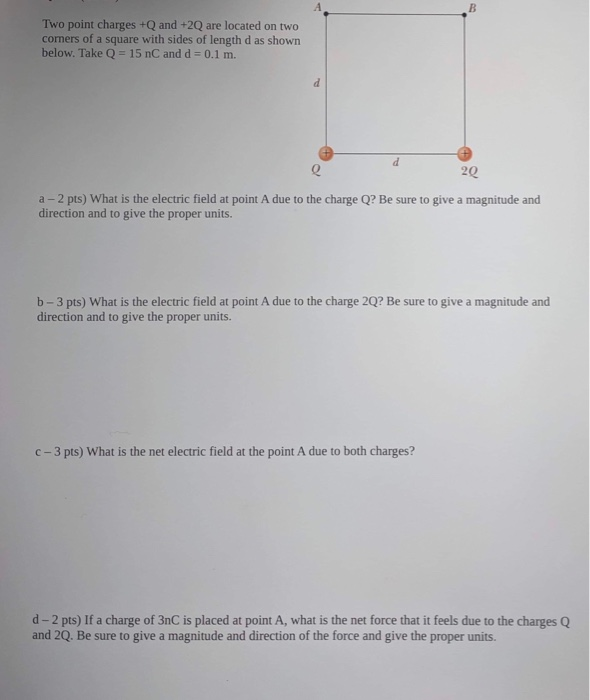 Solved Two point charges +Q and +2Q are located on two | Chegg.com