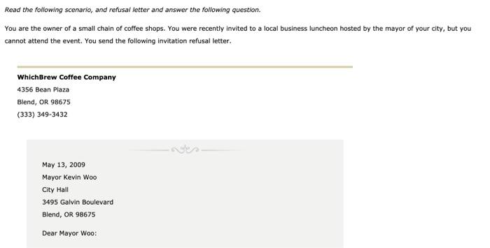 Solved 4. Refusing Typical Requests and Claims Choose the | Chegg.com