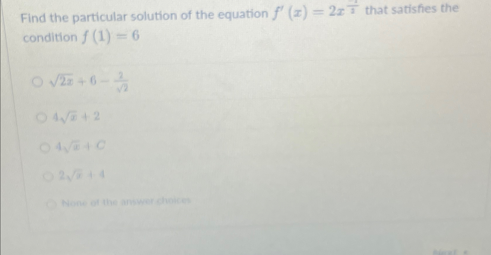 Solved Find the particular solution of the equation | Chegg.com