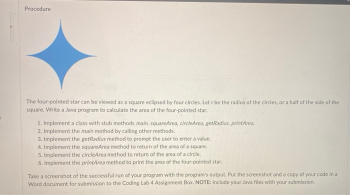 Solved Procedure The four-pointed star can be viewed as a | Chegg.com