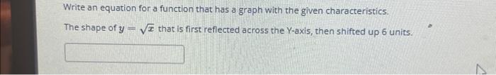 Solved Write an equation for a function that has a graph | Chegg.com