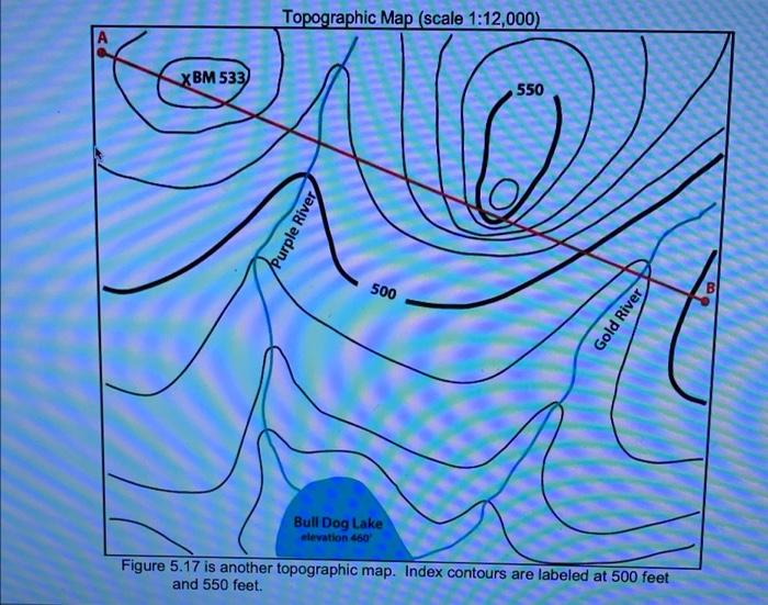 Solved Calculate the stream gradient for the Purple River | Chegg.com