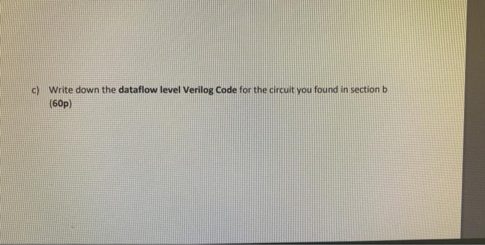 c) Write down the dataflow level Verilog Code for the | Chegg.com