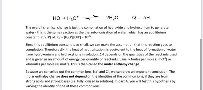 Solved Introduction During the course of a chemical or | Chegg.com