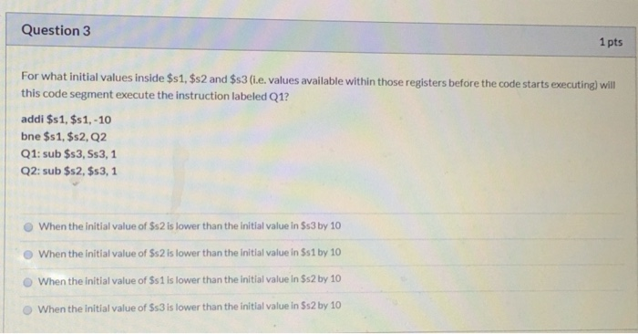 Solved Question 3 1 pts For what initial values inside $51, | Chegg.com